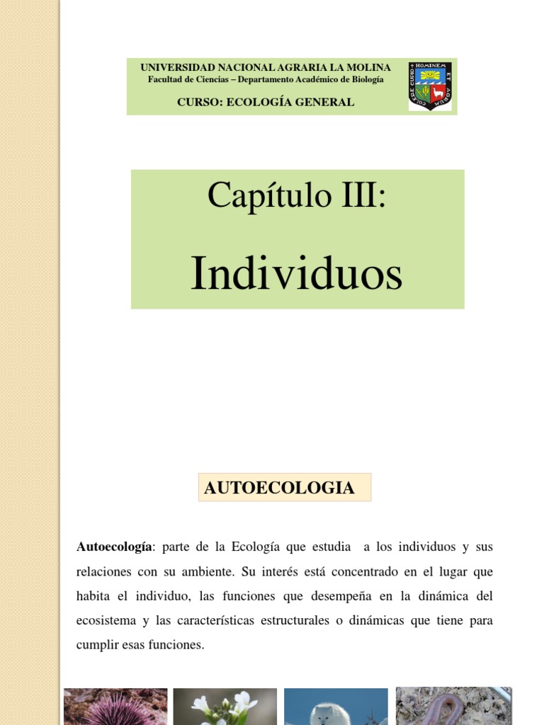 Cap3 Individuo | PDF | Nicho ecológico | Habitat