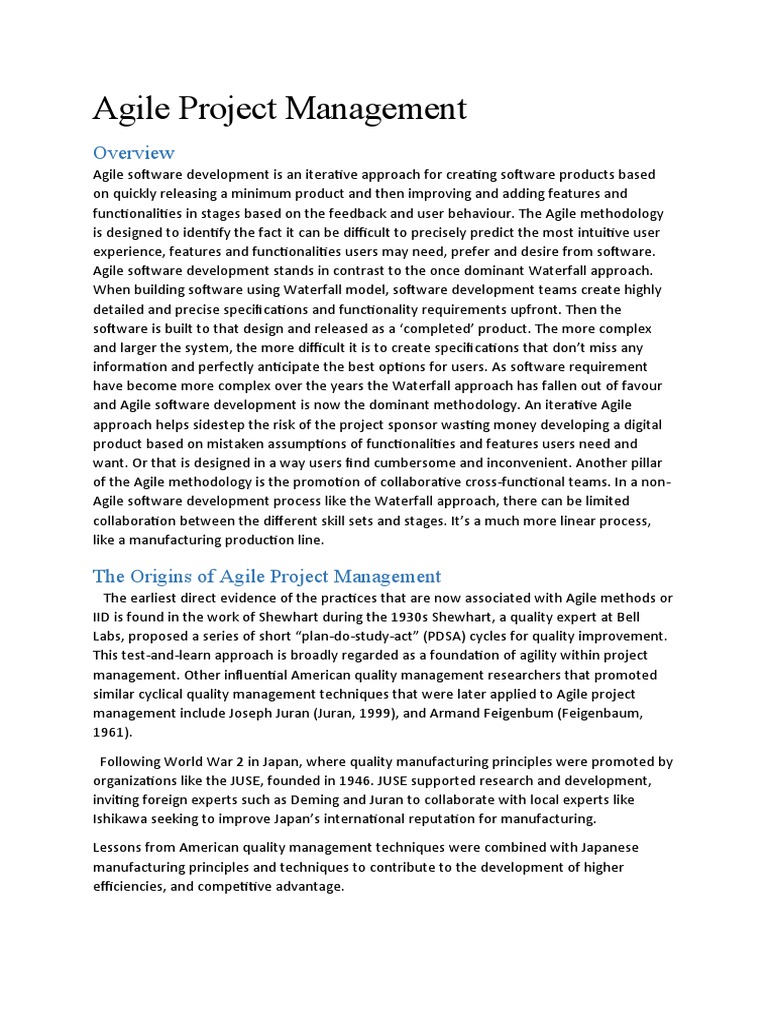 Agile Project Management | PDF | Agile Software Development | Software ...