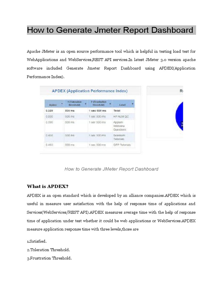 How To Generate Jmeter Report Dashboard Pdf Web Service Application Software