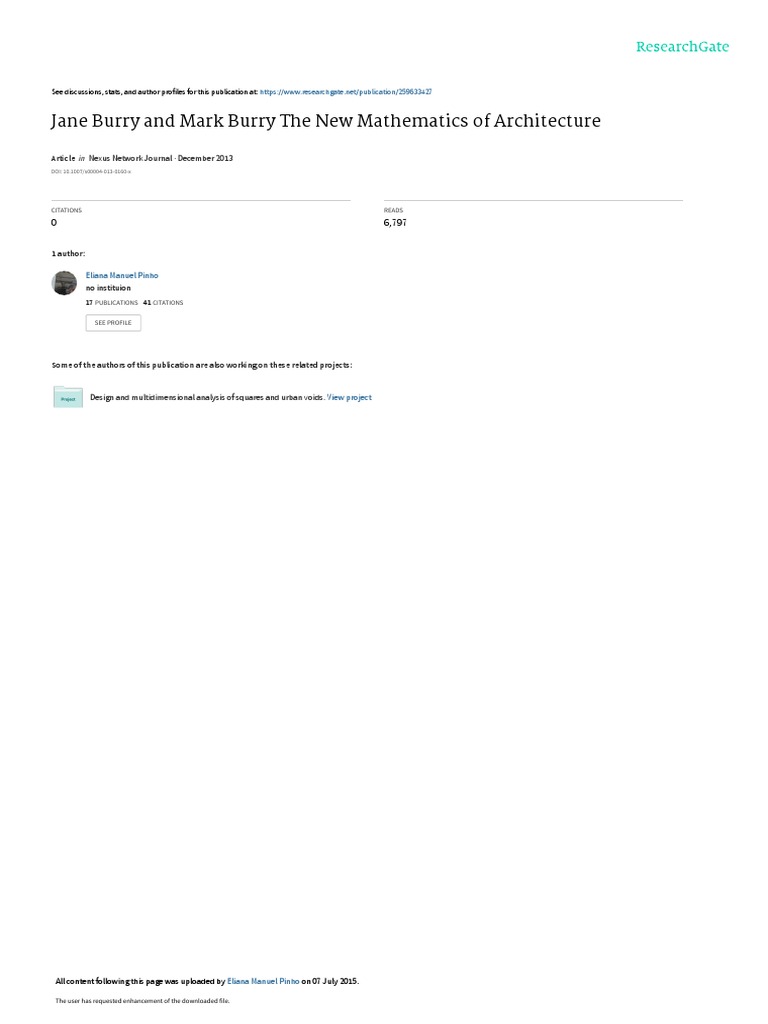 Jane Burry and Mark Burry The New Mathematics of Architecture | PDF ...