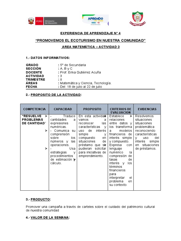 Actividad 3 Ecoturismo | PDF | Interés | Nación