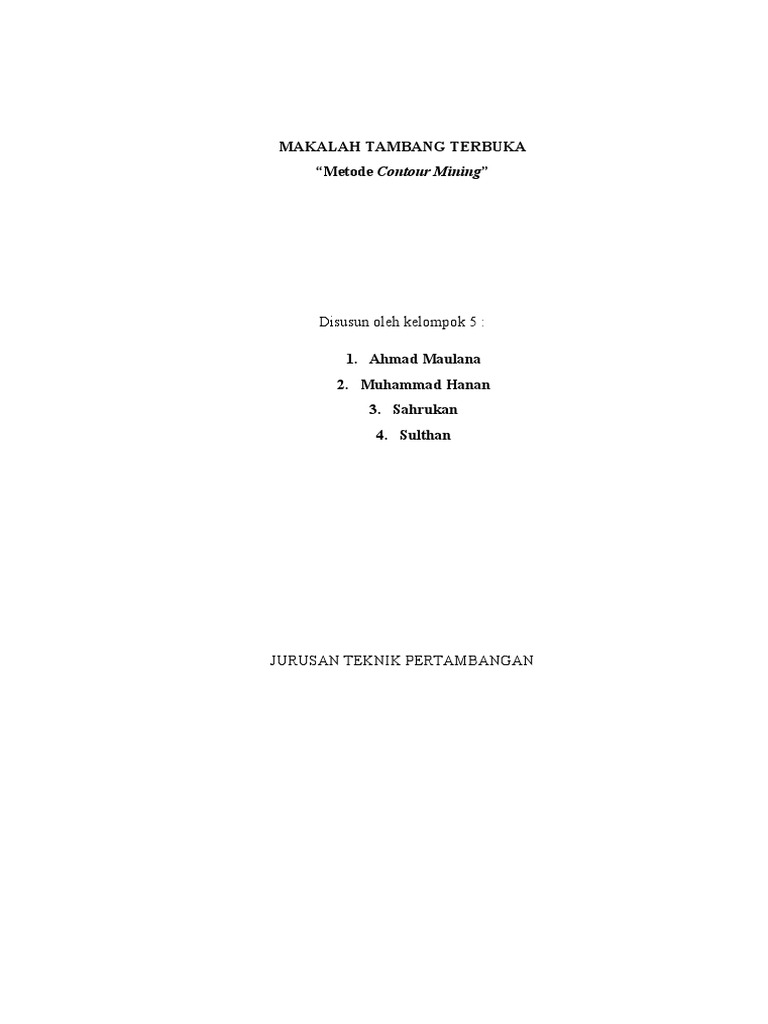 Metode Contour Mining dalam Pertambangan | PDF