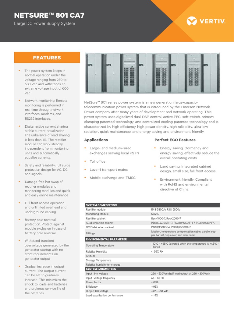 Netsure 801 Ca7 Datasheet | PDF | Rectifier | Power Supply