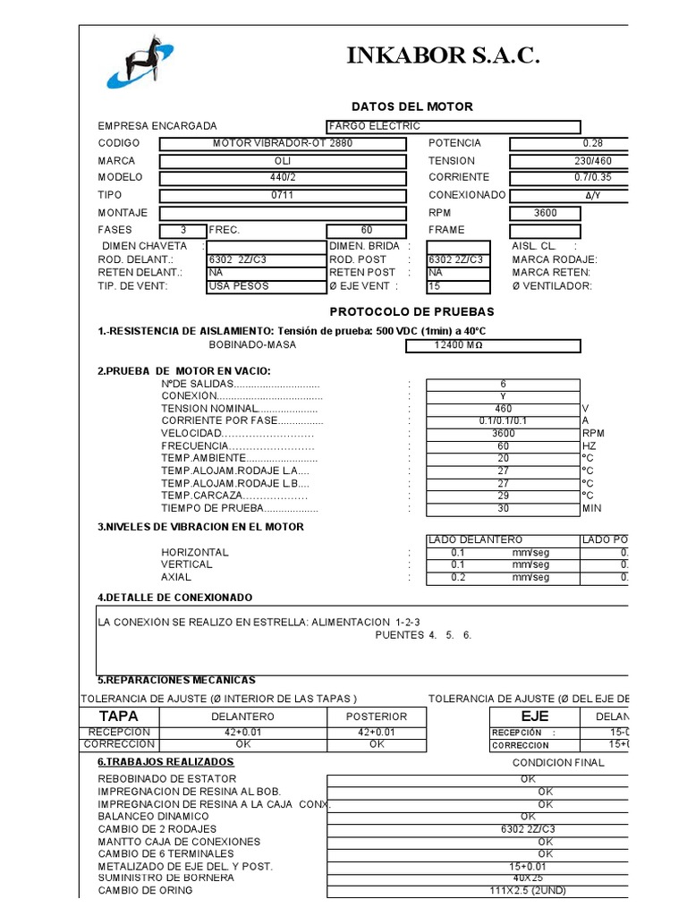 P-2880 Inkabor - Motor Vibrador 0.28hp | PDF | Vehículos