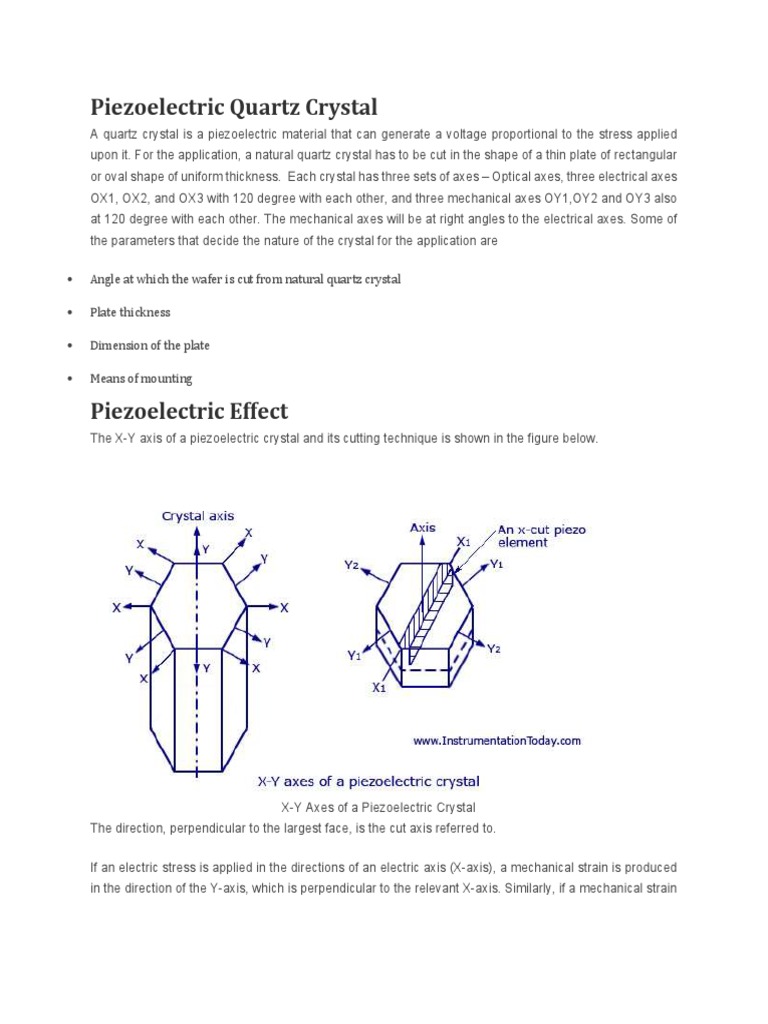 Piezoelectric Quartz Crystal | PDF | Piezoelectricity | Force