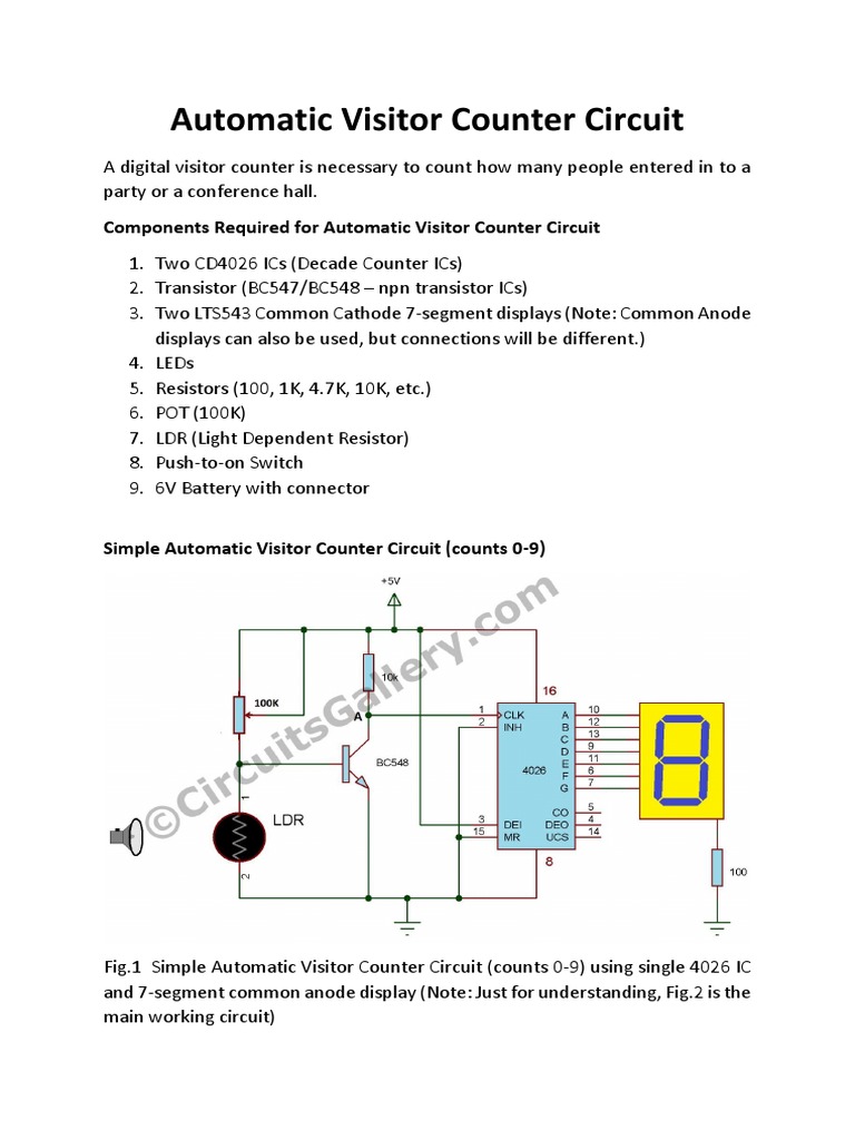 Automated Visitor Counter Circuit Design | PDF | Transistor ...