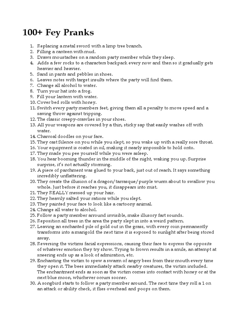 List of pranks store