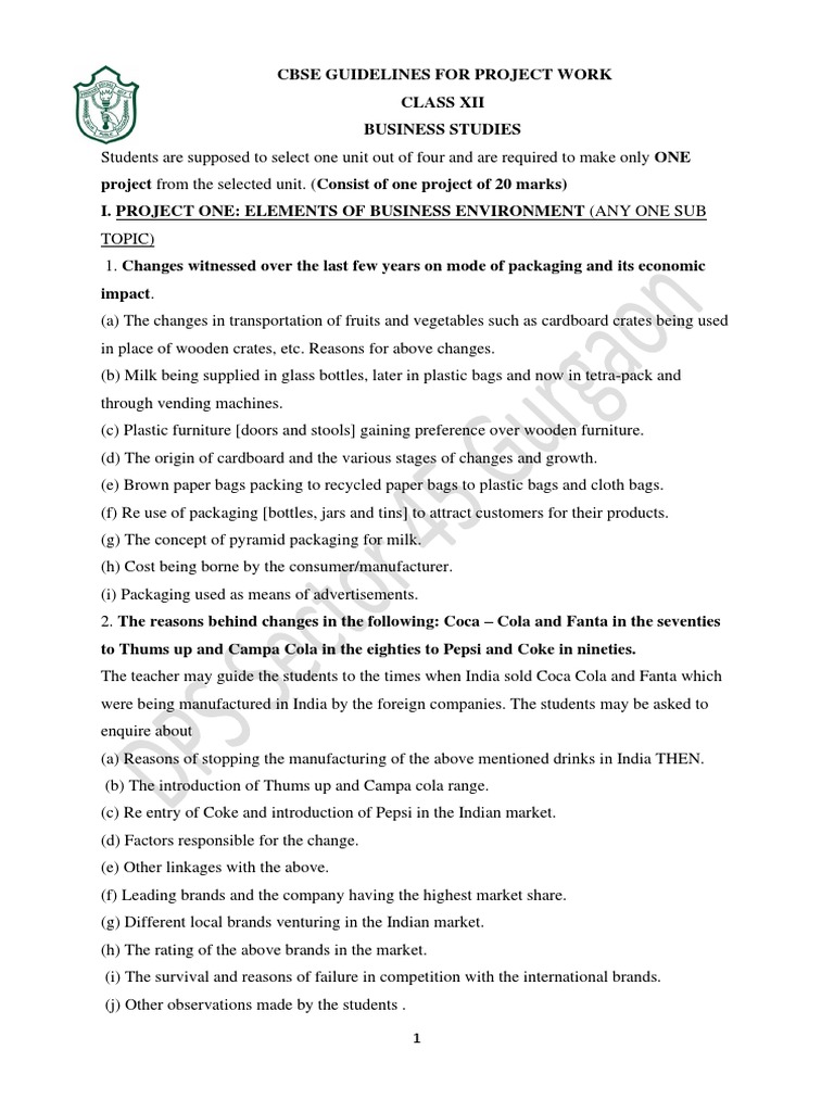 Guidelines Project Work 2021-22 | PDF | Stocks | Coca Cola