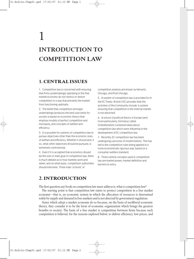 Introduction To Competition Law | PDF | Monopoly | Perfect Competition
