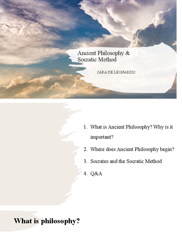 Ancient Philosophy & Socratic Method: Sara de Leonardis | PDF ...