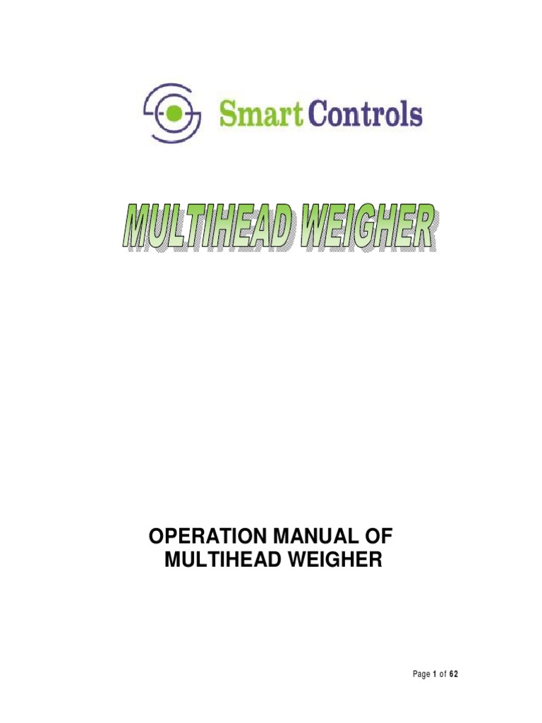 Multihead Weigher Operation Manual | PDF