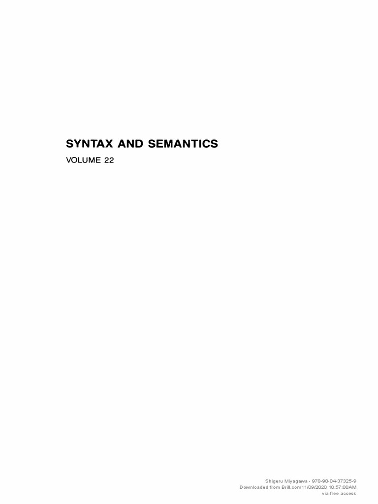Syntax and Semantics Structure and Case Marking in Japanese by Shigeru Miyagawa | Download Free ...