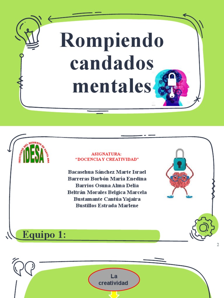 Rompiendo Candados Mentales Creativos | PDF | Pensamiento | Creatividad