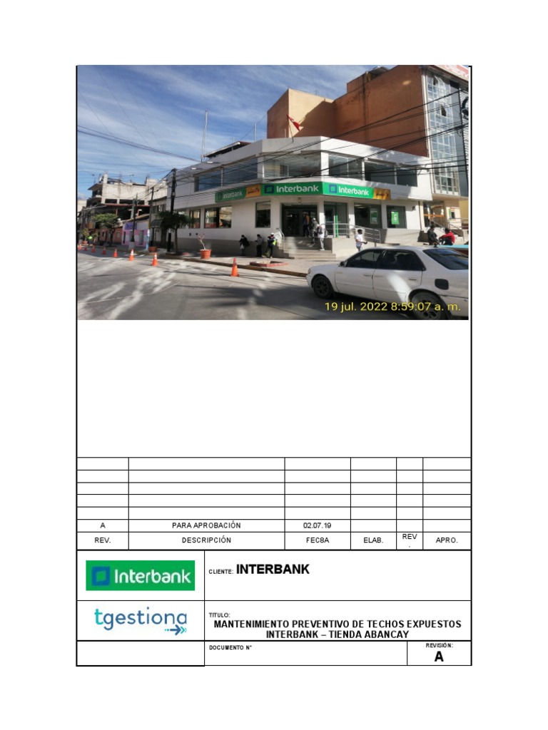 Mantenimiento Techos Interbank Abancay | PDF