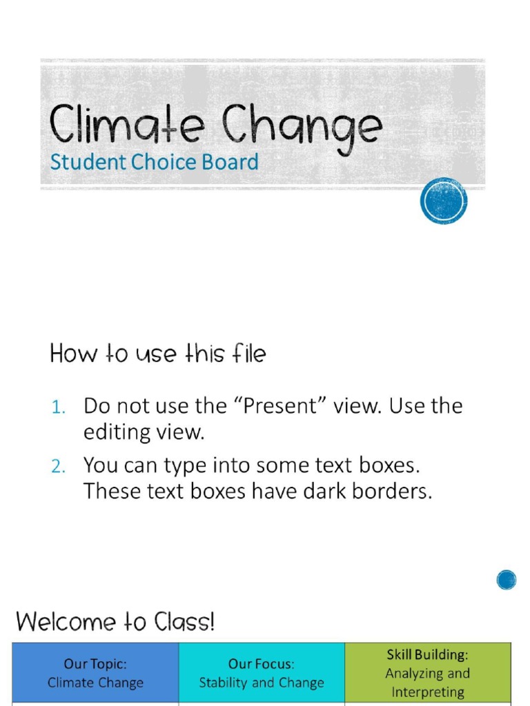 Climate Change Choice Board | PDF