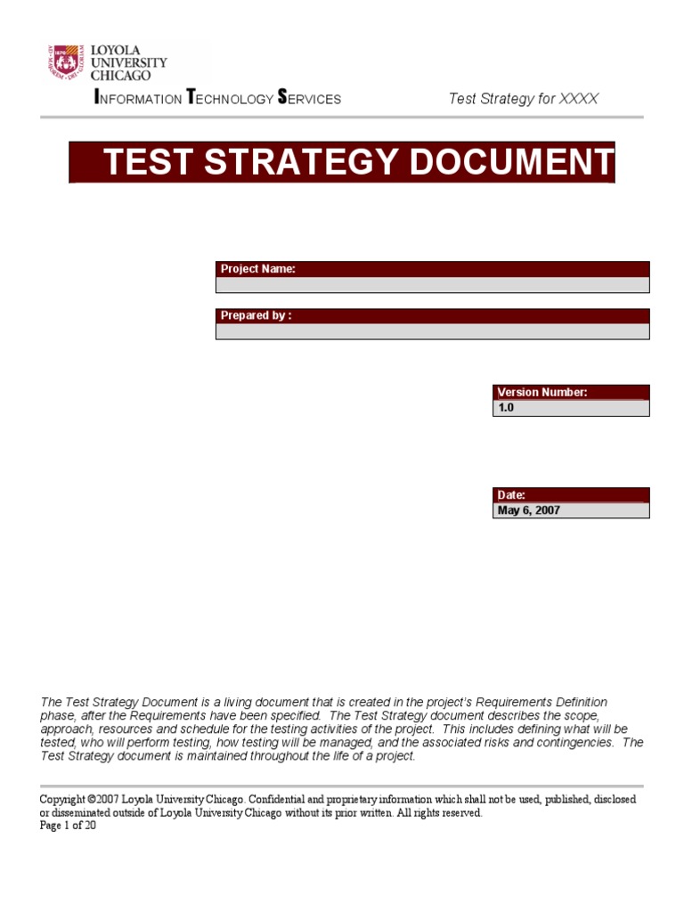 Test Strategy Template | Download Free PDF | Software Testing | Windows ...