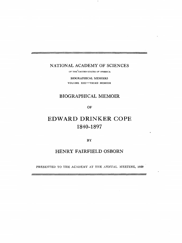 Biography - Edward Drinker Cope | PDF