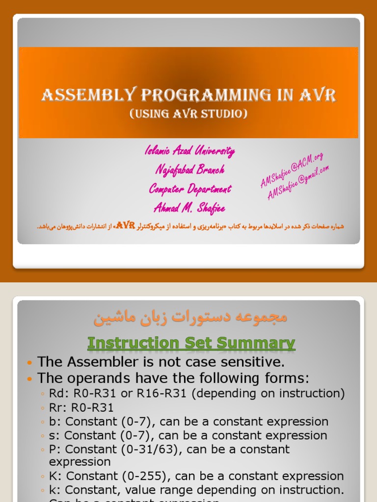 Assembly Programming in AVR | PDF | Computer Architecture | Encodings