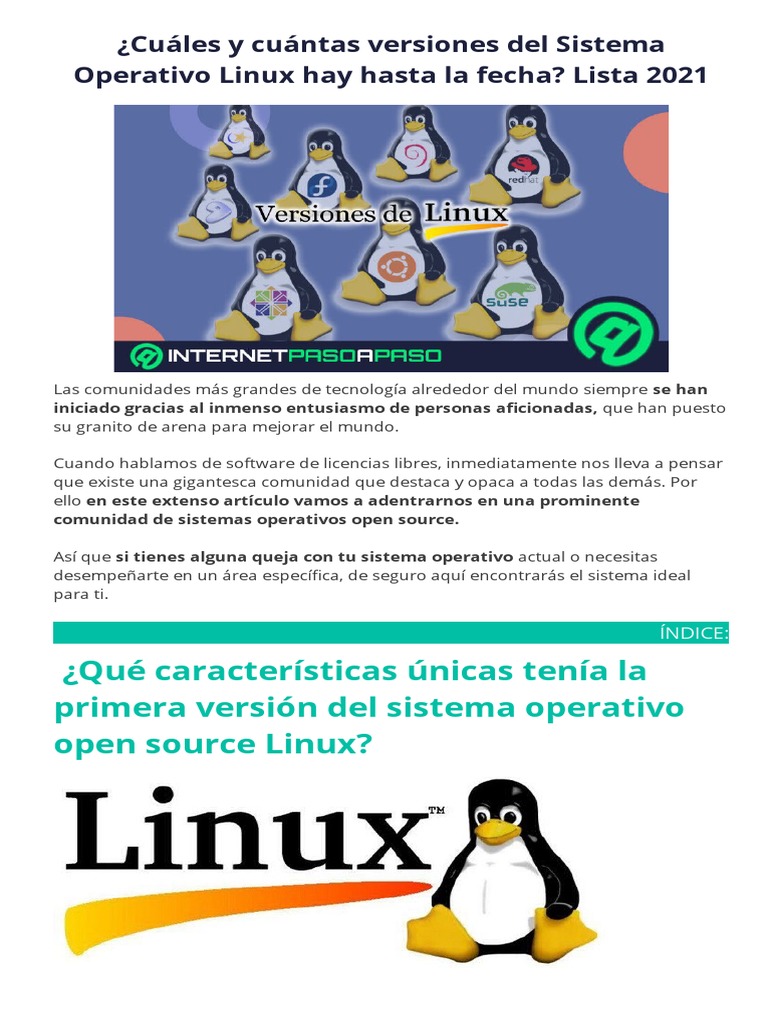 Cuáles y Cuántas Versiones Del Sistema Operativo Linux Hay Hasta La ...