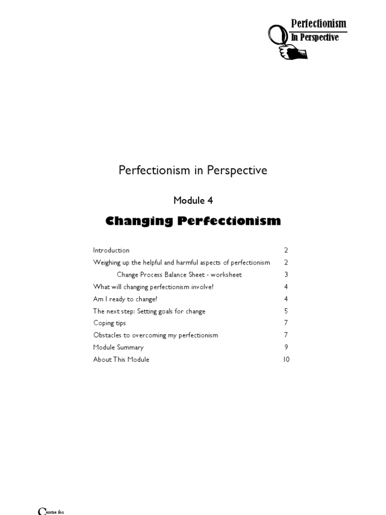 4 Changing Perfectionism | PDF
