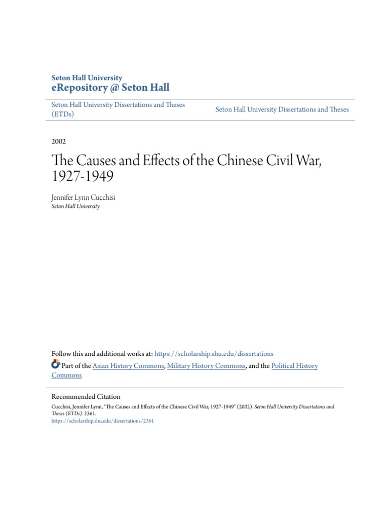 Causes and Effects of Chinese Civil War | PDF | Chinese Civil War ...