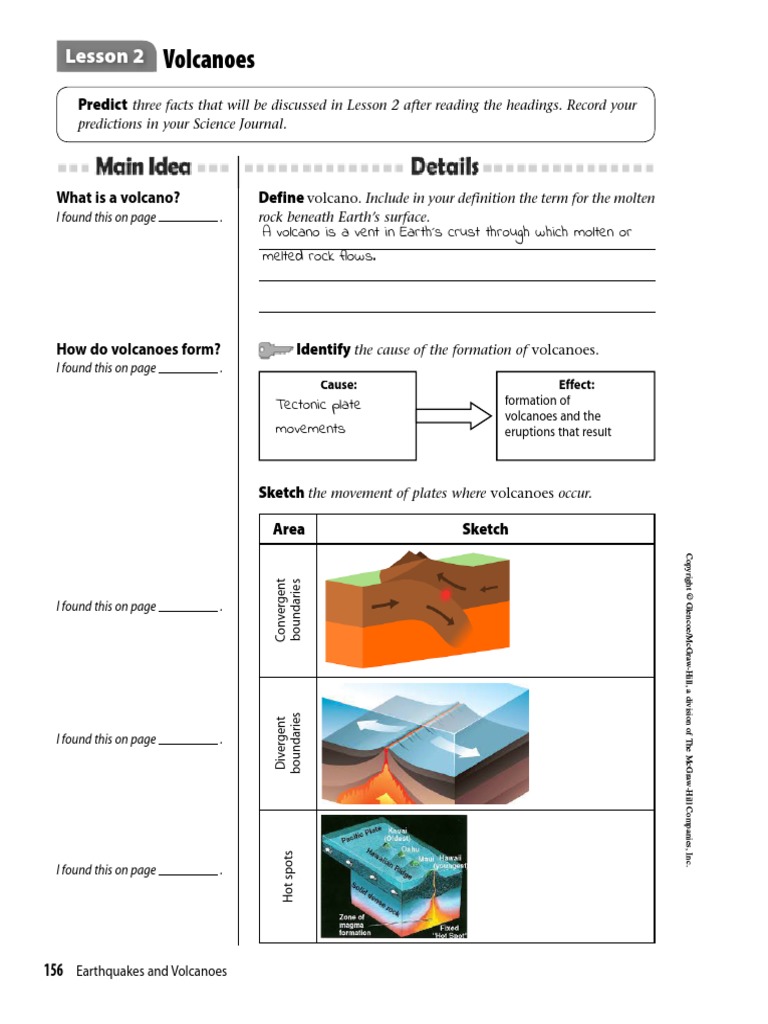Worksheet - Volcanoes | Download Free PDF | Volcano | Types Of Volcanic ...