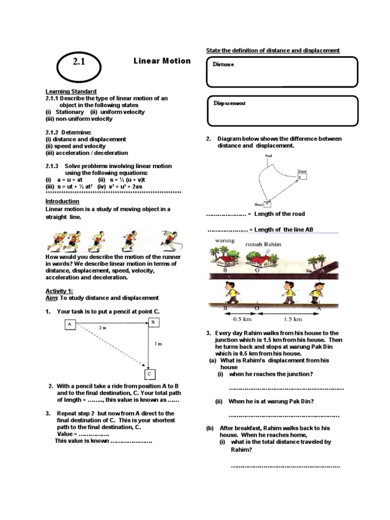 Linear Motion Concepts and Problems | PDF | Acceleration | Velocity