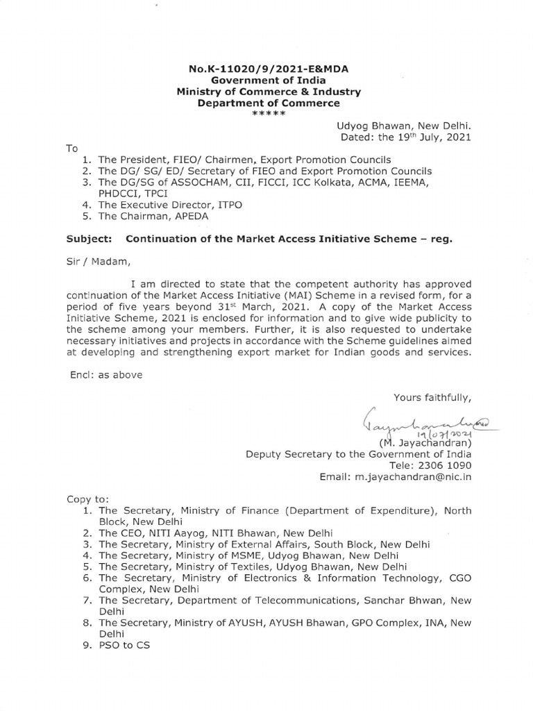 Market Access Initiative (MAI) Scheme 2021 | PDF | Market (Economics ...