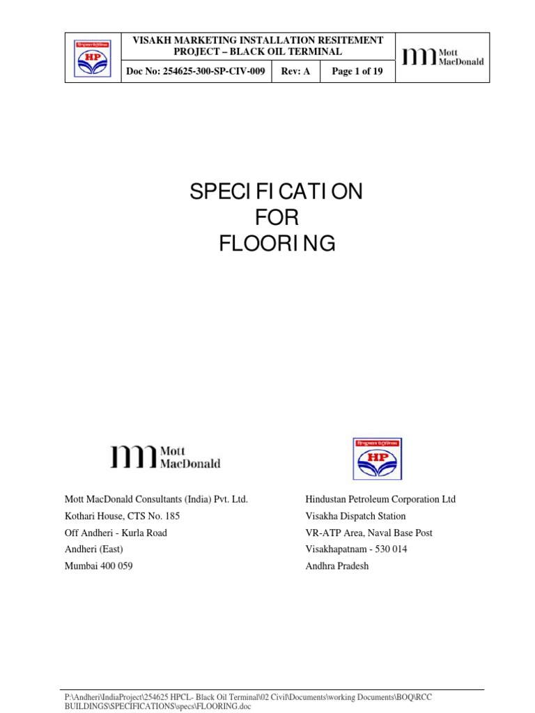 Appendix G - Specification For Flooring | PDF | Tile | Flooring
