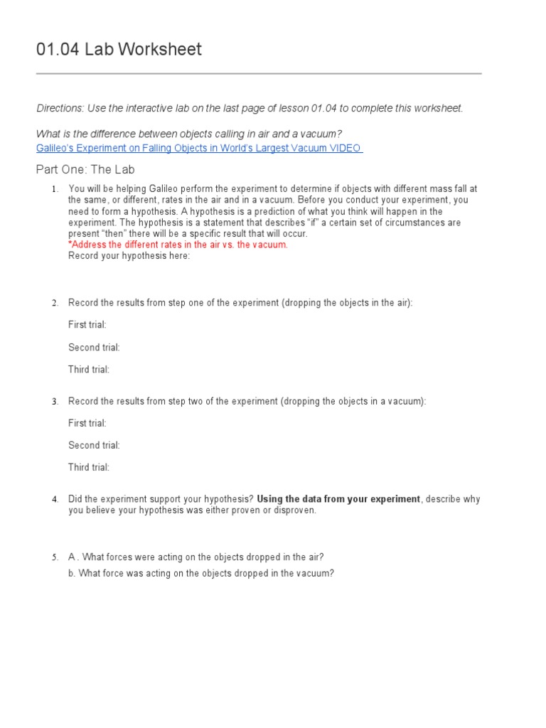 Galileo's Falling Objects Experiment | PDF