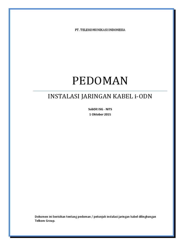 Dok Instal Jar Kabel I-ODN | PDF