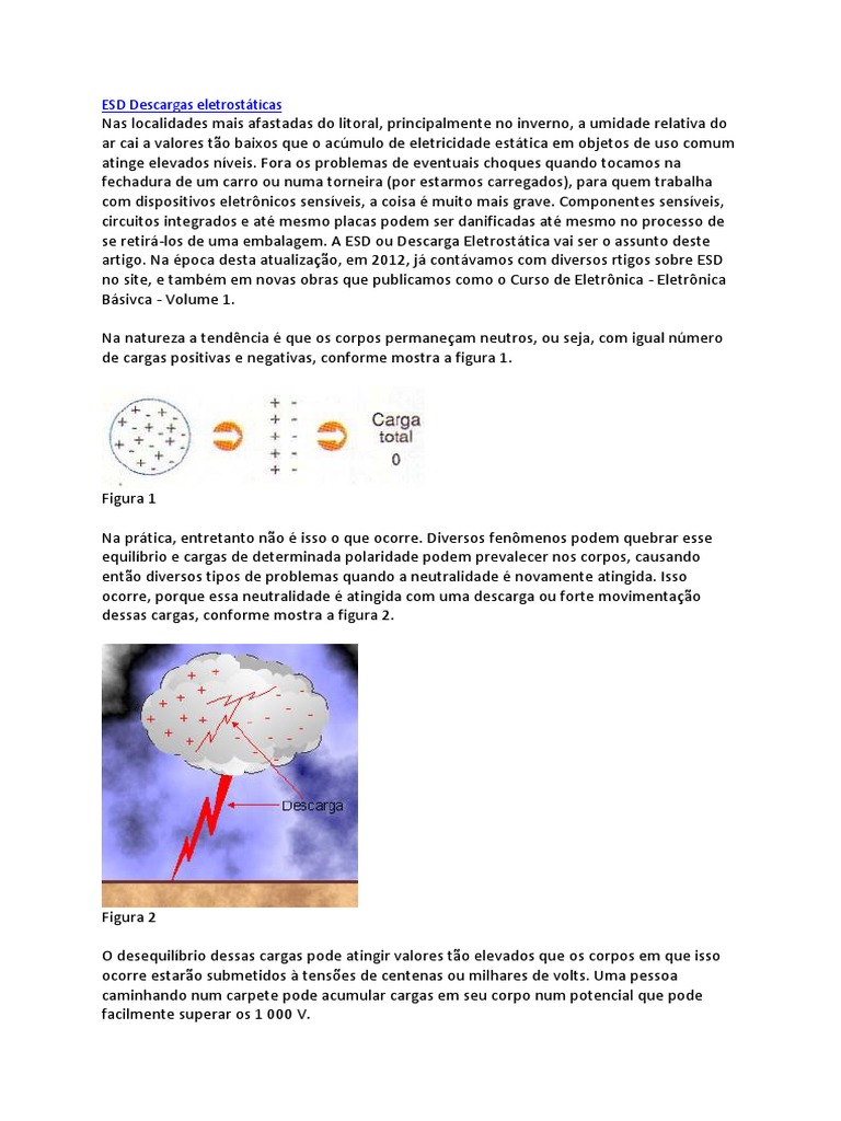 ESD Descargas Eletrostáticas | PDF | Carga elétrica | Eletricidade