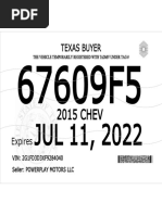 PDF Blank Printable Temporary License Plate Template | PDF | Land ...