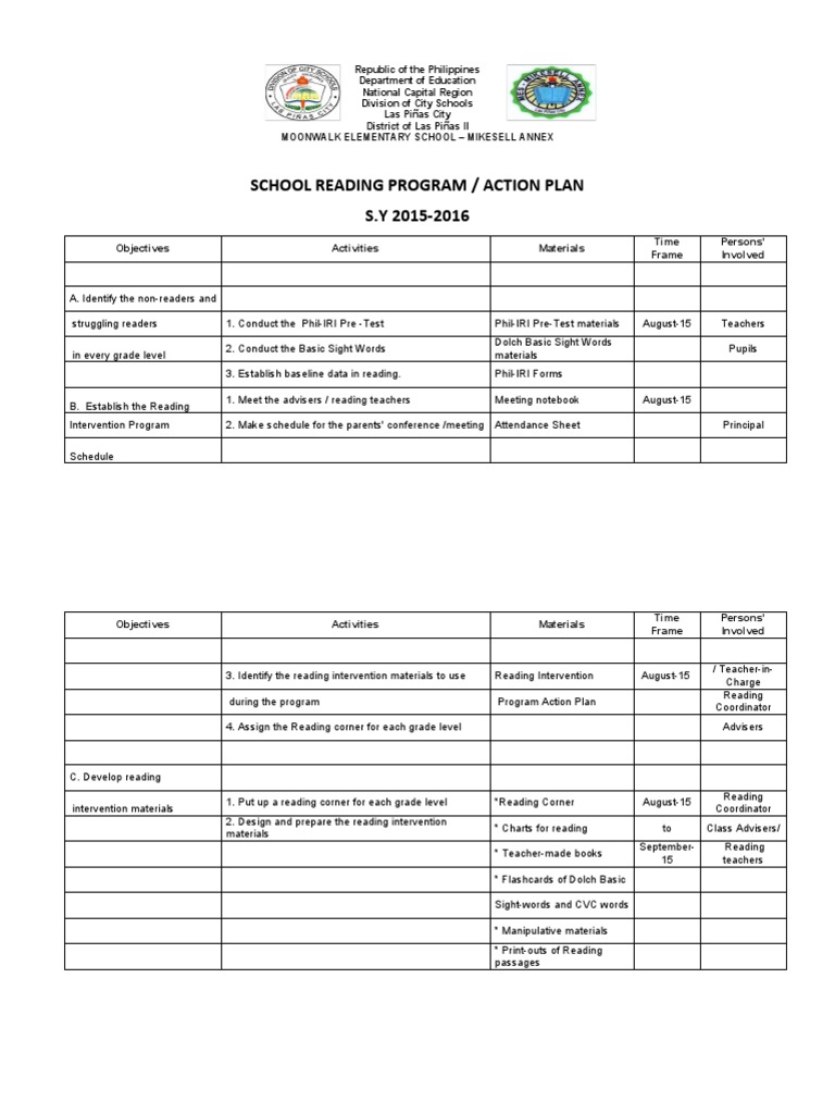 Action Plan in English Revised | PDF | Learning | Cognition