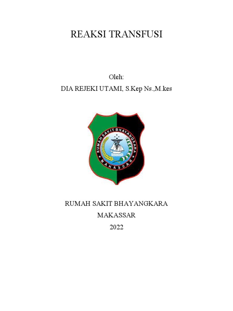 Materi Reaksi Transfusi Darah | PDF