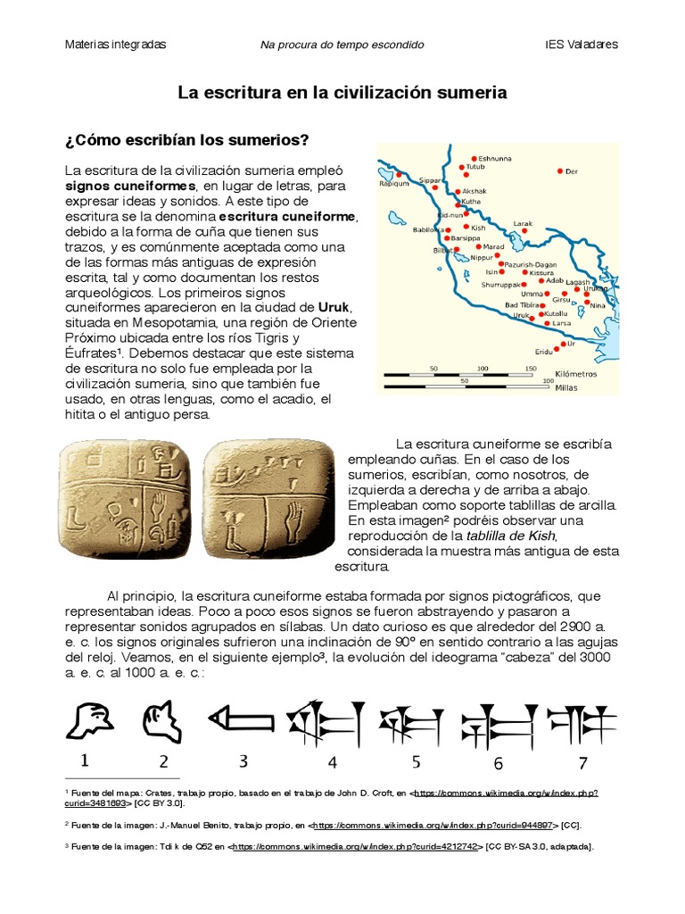Escritura Sumeria | PDF | Cuneiforme | Escritura