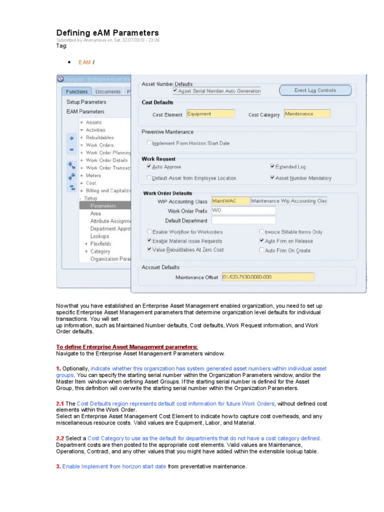 Oracle eAM | PDF | Inventory | Icon (Computing)