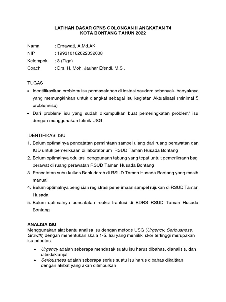 Isu Pelayanan Laboratorium RSUD Bontang | PDF