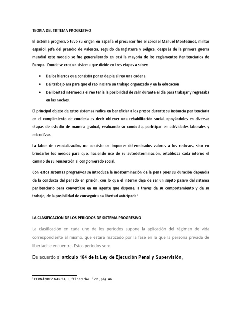 Teoria Del Sistema Progresivoeee | PDF | Prisión | Trabajo Social