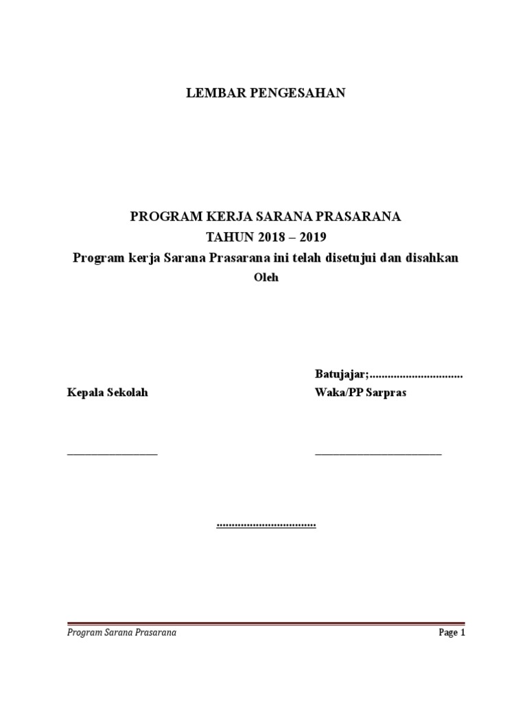 Program Sarpras | PDF