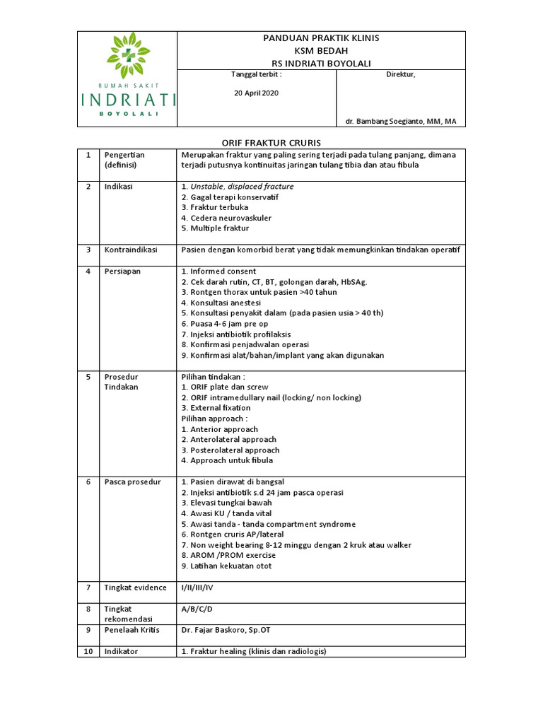Orif Fraktur Cruris | PDF