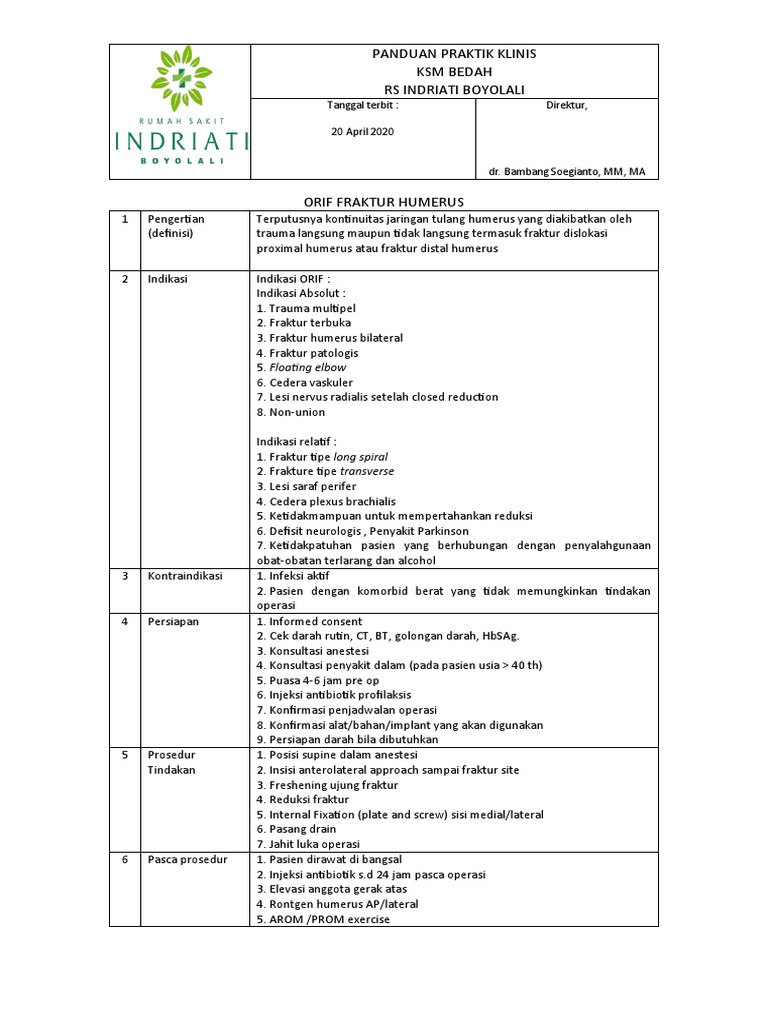 Orif Fraktur Humerus | PDF | Pengembangan Diri