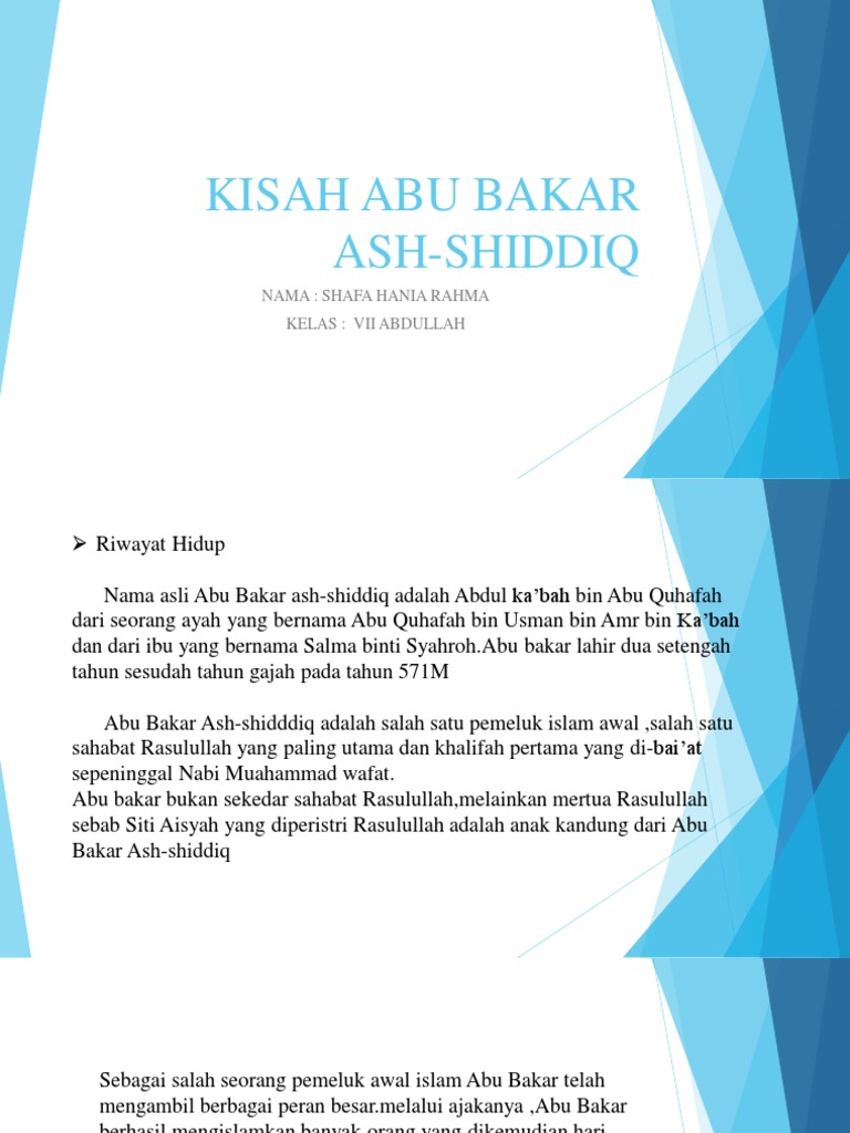 KISAH ABU BAKAR ASH-SHIDDIQ Revisi | PDF