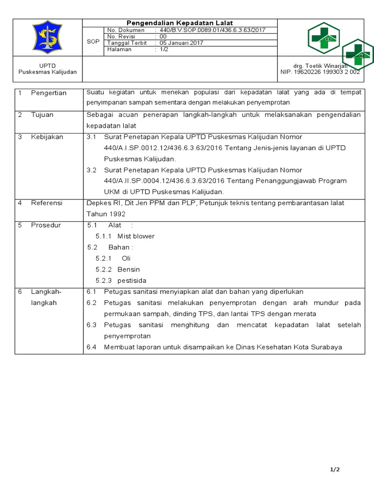 Sop Pengendalian Vektor Lalat | PDF