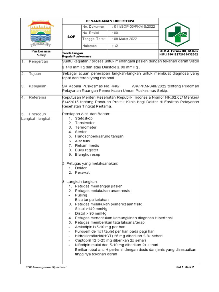 011-SOP Hipertensi | PDF