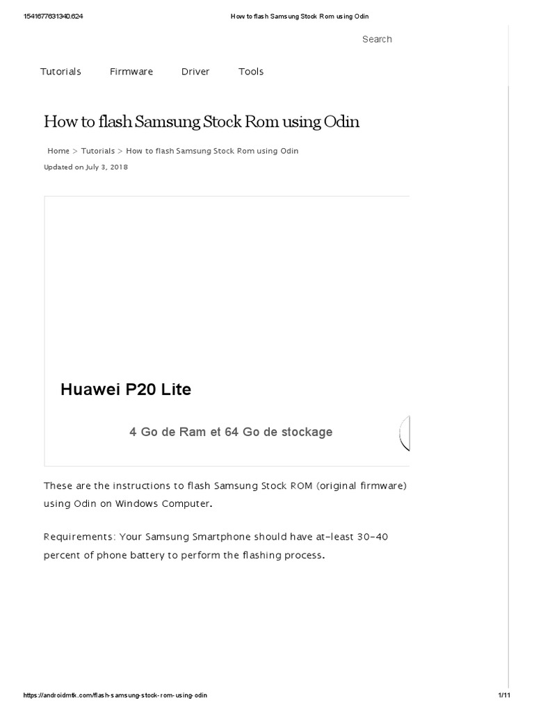 How To Flash Samsung Stock Rom Using Odin | PDF | Booting | Read Only ...