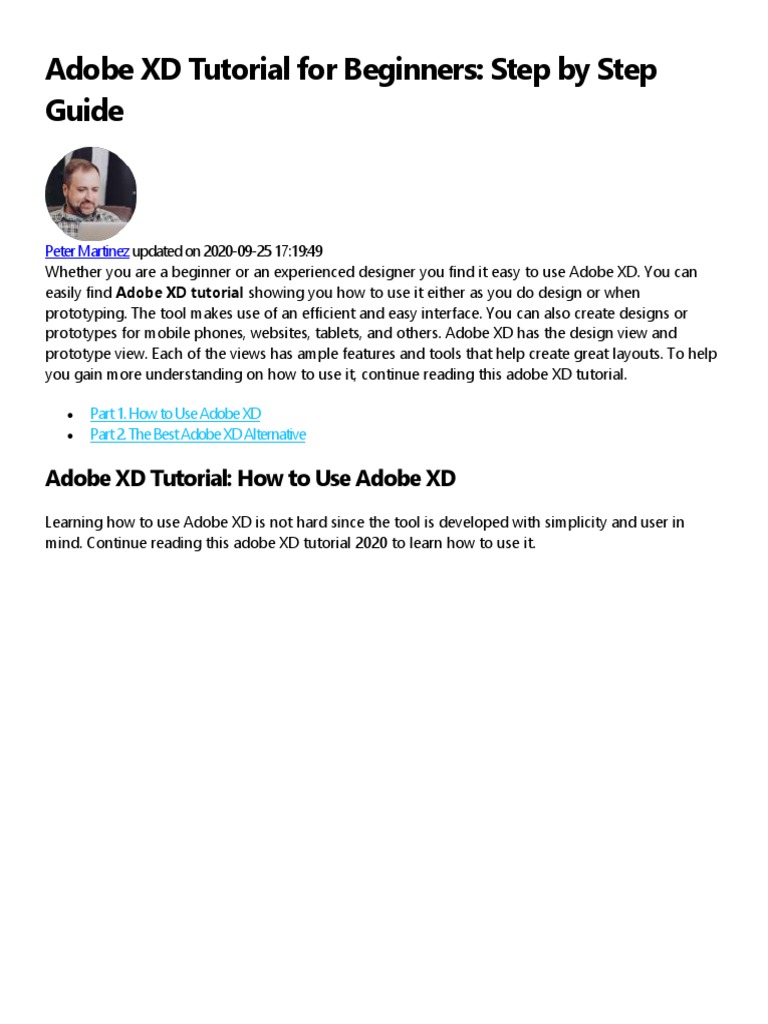 Adobe XD Tutorial For Beginners | PDF | Icon (Computing) | Human ...