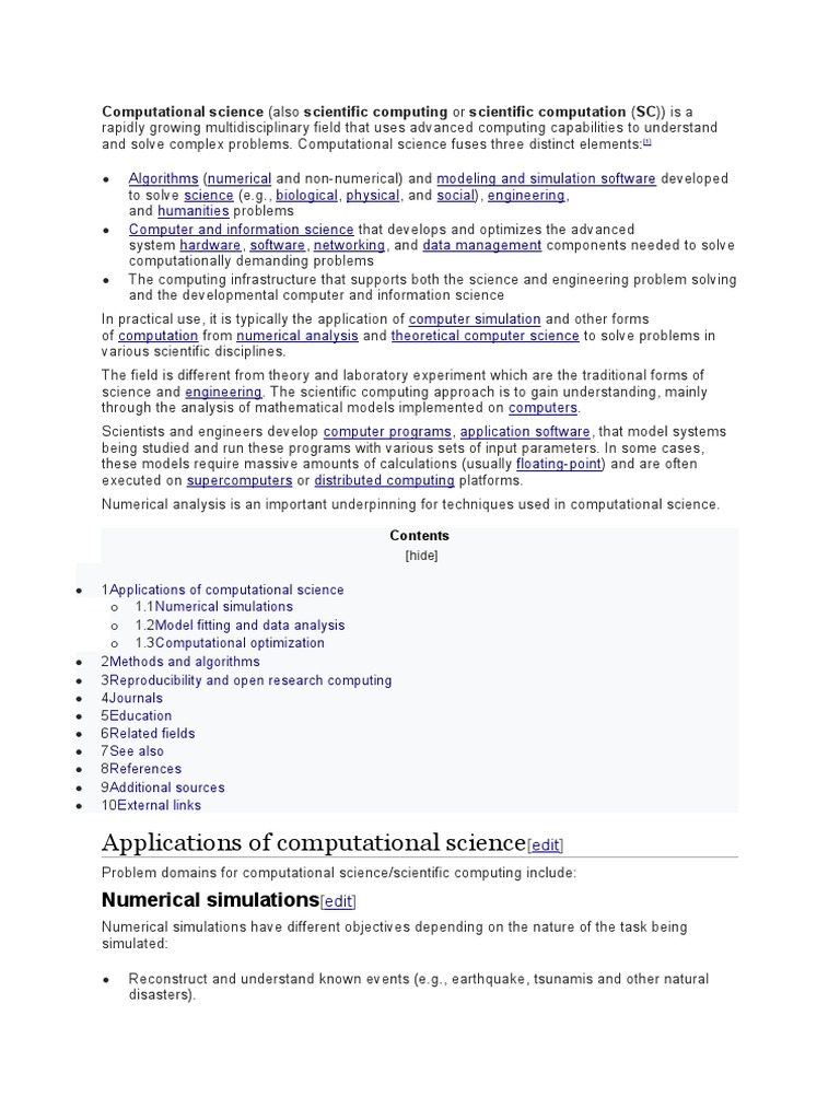 Applications of Computational Science | PDF | Computational Science ...