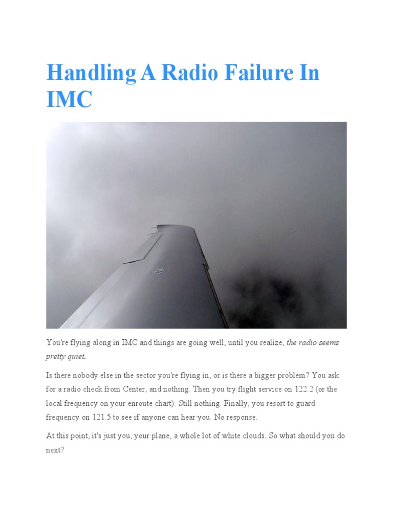 Lost Communication Procedures | PDF | Instrument Flight Rules | Visual ...