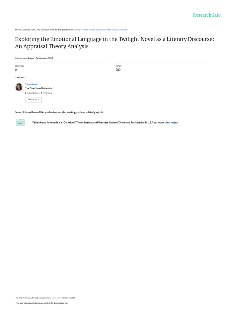 Exploring The Emotional Language in The Twilight Novel As A Literary ...